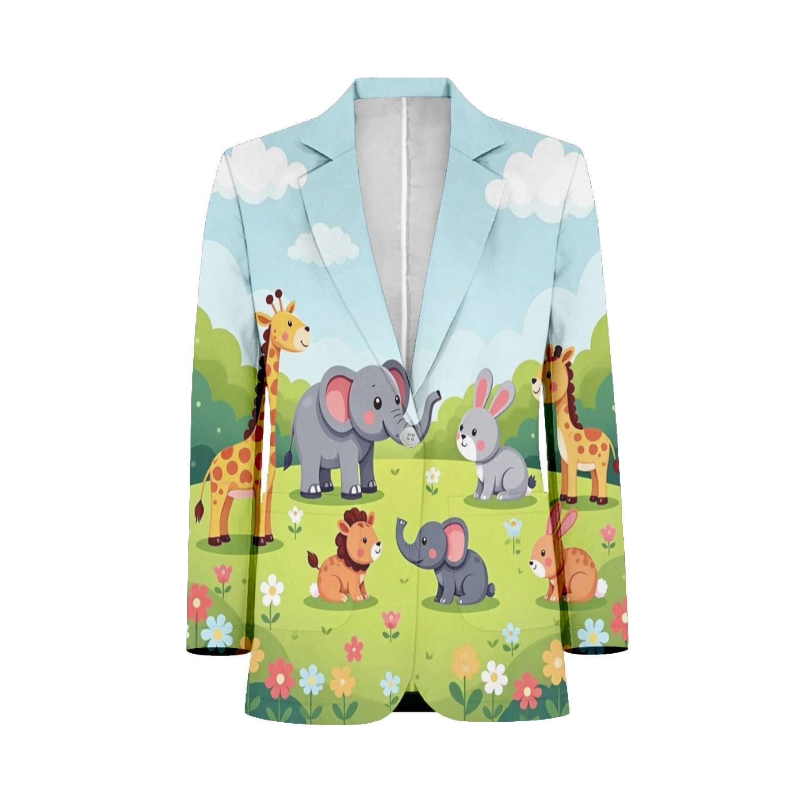 Cute Animals In Flower Field Customized Men's Suits full man Shawl ...