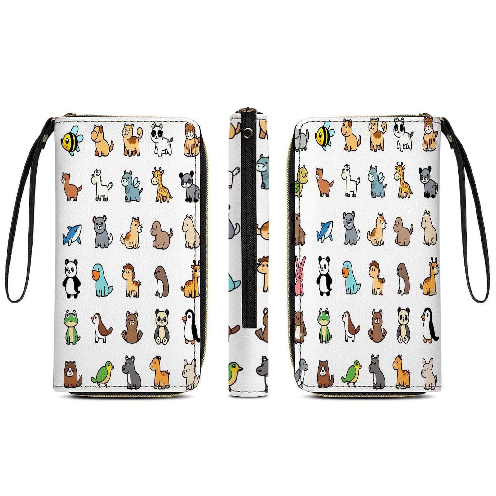 Cute Animals Long Wallets For Women PU Leather Purse Card Holder Ladies ...