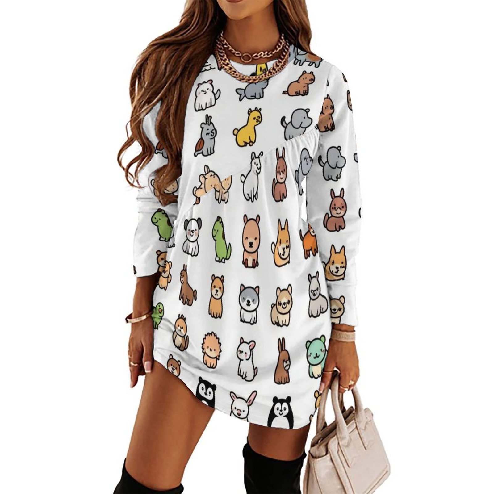 Cute Animals Loose Dress Evening Dress Summer Dresses for Women Luxury ...