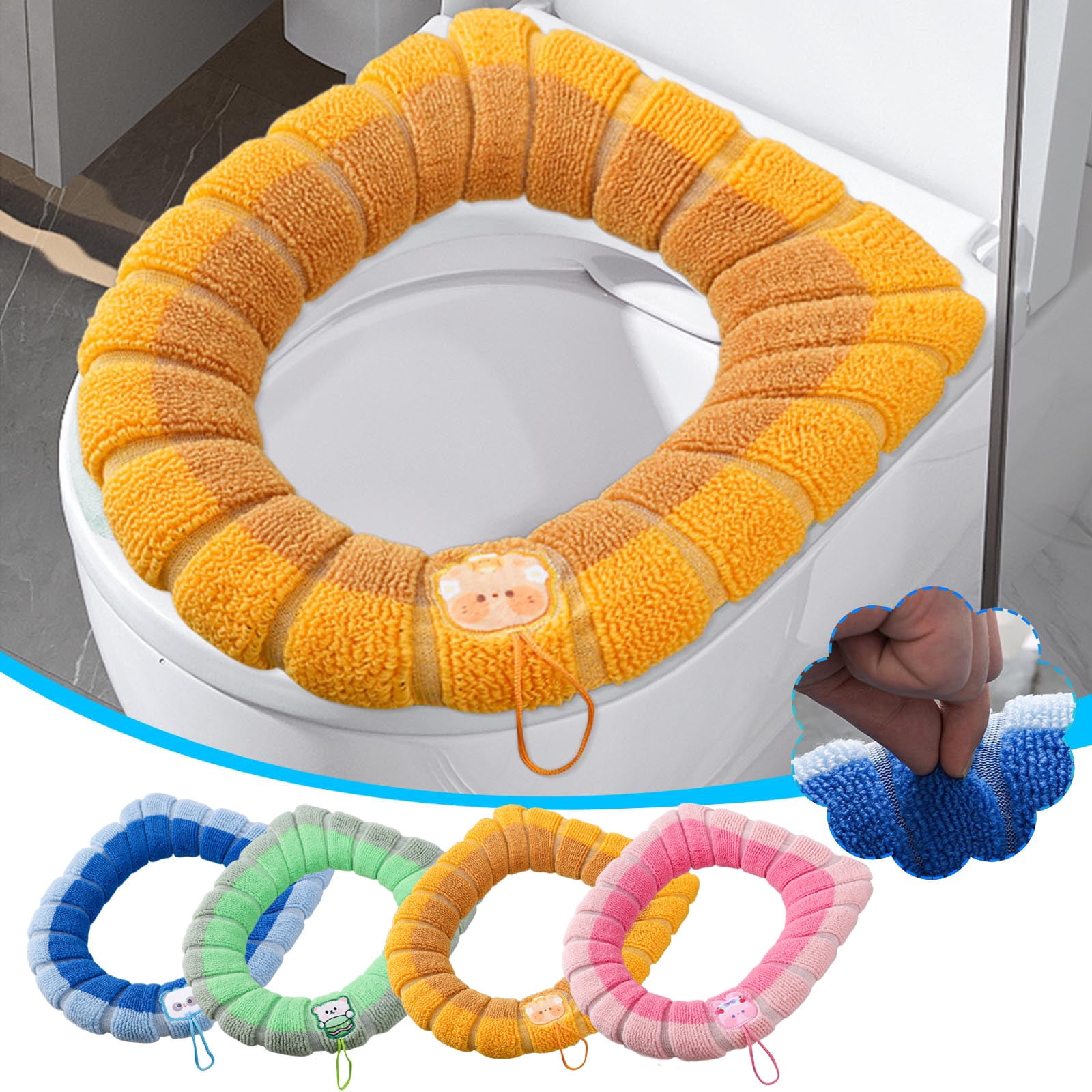 Cute Animals Pattern Toilet Seat Cover Pads, Soft Plush Warm Thick Fall ...