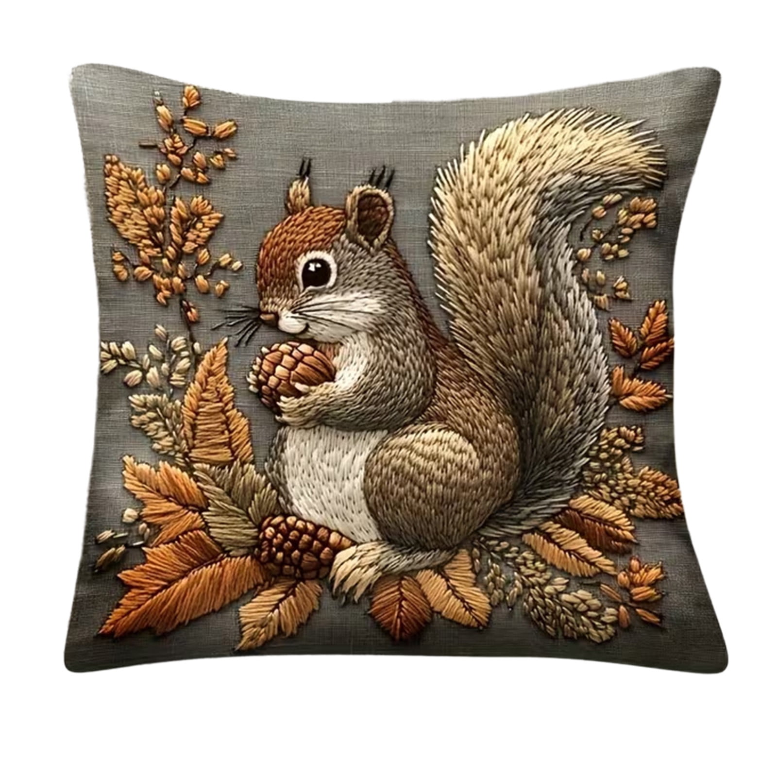 Cute Animals Pillow Cover, Alpacas, Foxes, Squirrels Decorative Cushion ...