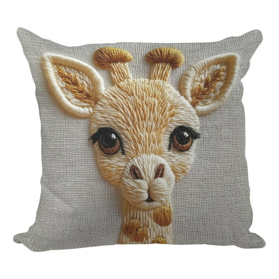 Cute Animals Pillow Covers, 18 x 18 Inch Soft Plush Faux Fur Jacquard ...