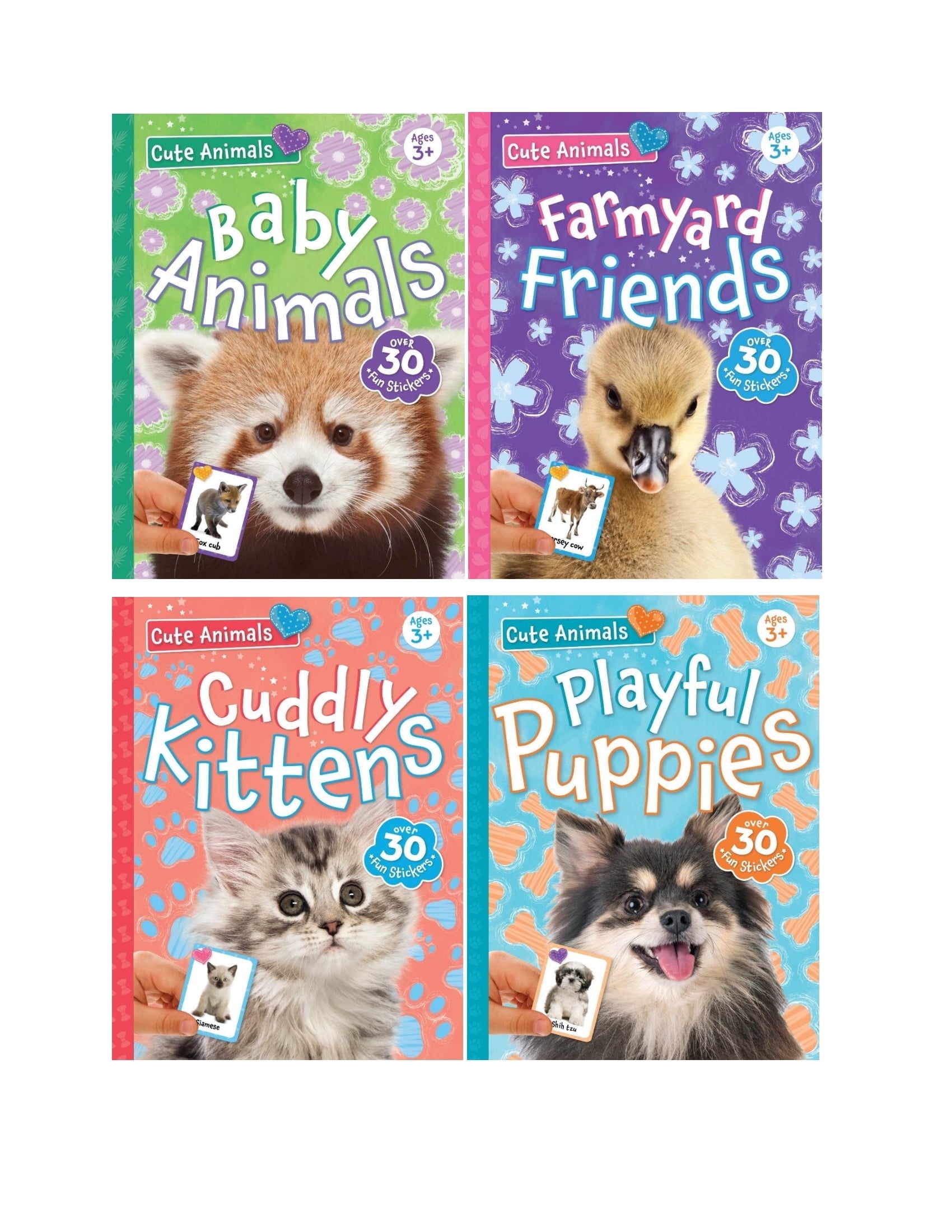 Cute Animals Poster Sticker Book - 4-Book Bundle for Kids Ages 3+, 400 ...