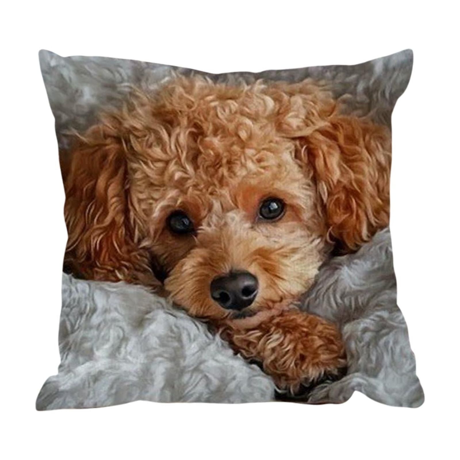 Cute Animals Print Pillow Cover - Soft Flock Material, Hidden Zipper ...
