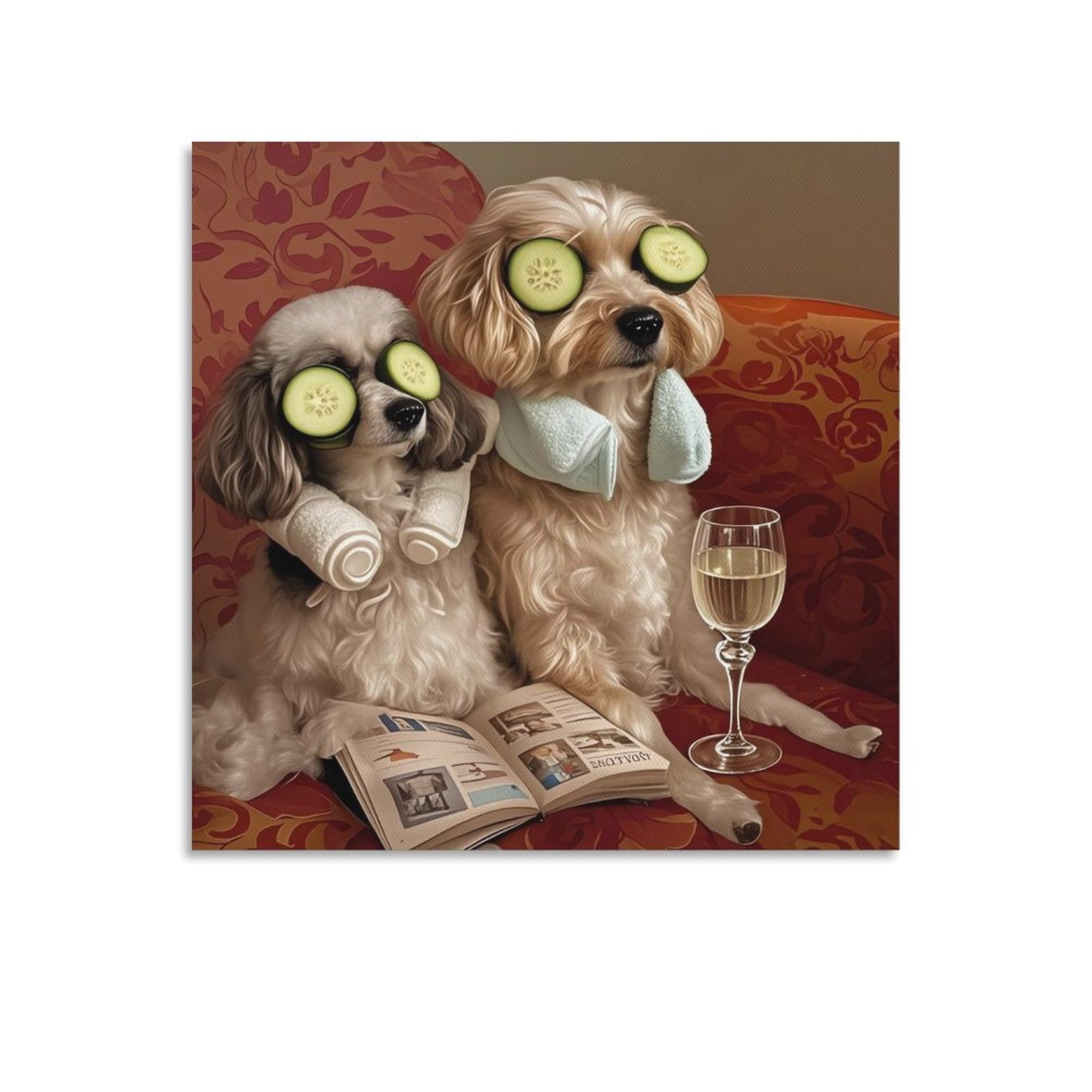 Cute Animals-Relaxed Dogs Print Photo Art Painting Canvas Poster Home ...