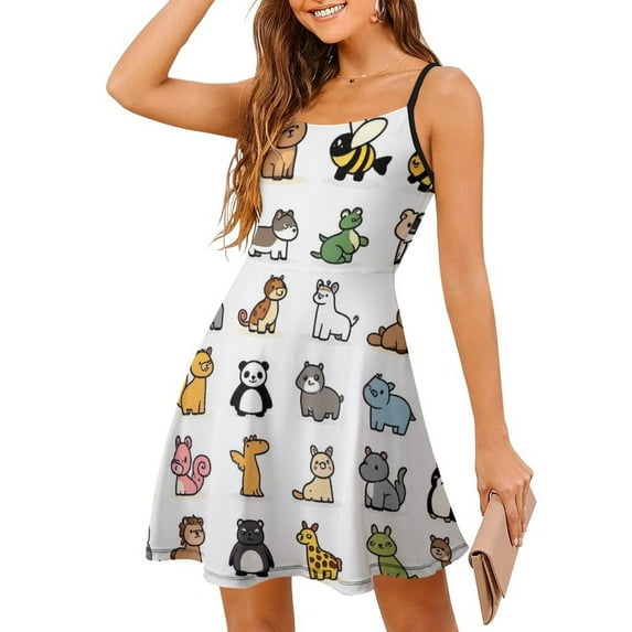 Cute Animals Sleeveless Dresses Slip Dress Women's Dresses Dresses For ...