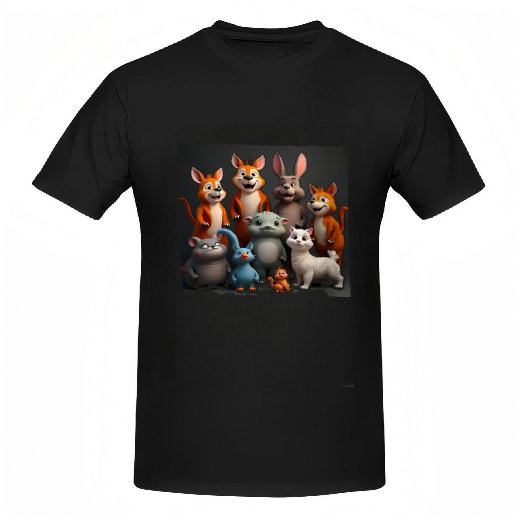 Cute Animated Animal Cotton Short Sleeve T-Shirts - Featuring Smiling ...