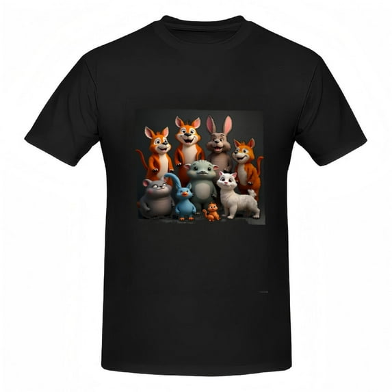 Cute Animated Animal Cotton Short Sleeve T-Shirts - Featuring Smiling ...