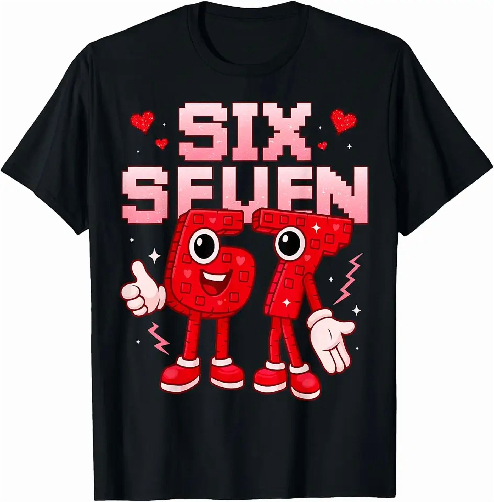Cute Animated Number 67 for Birthday Celebration Graphic Short Sleeve ...