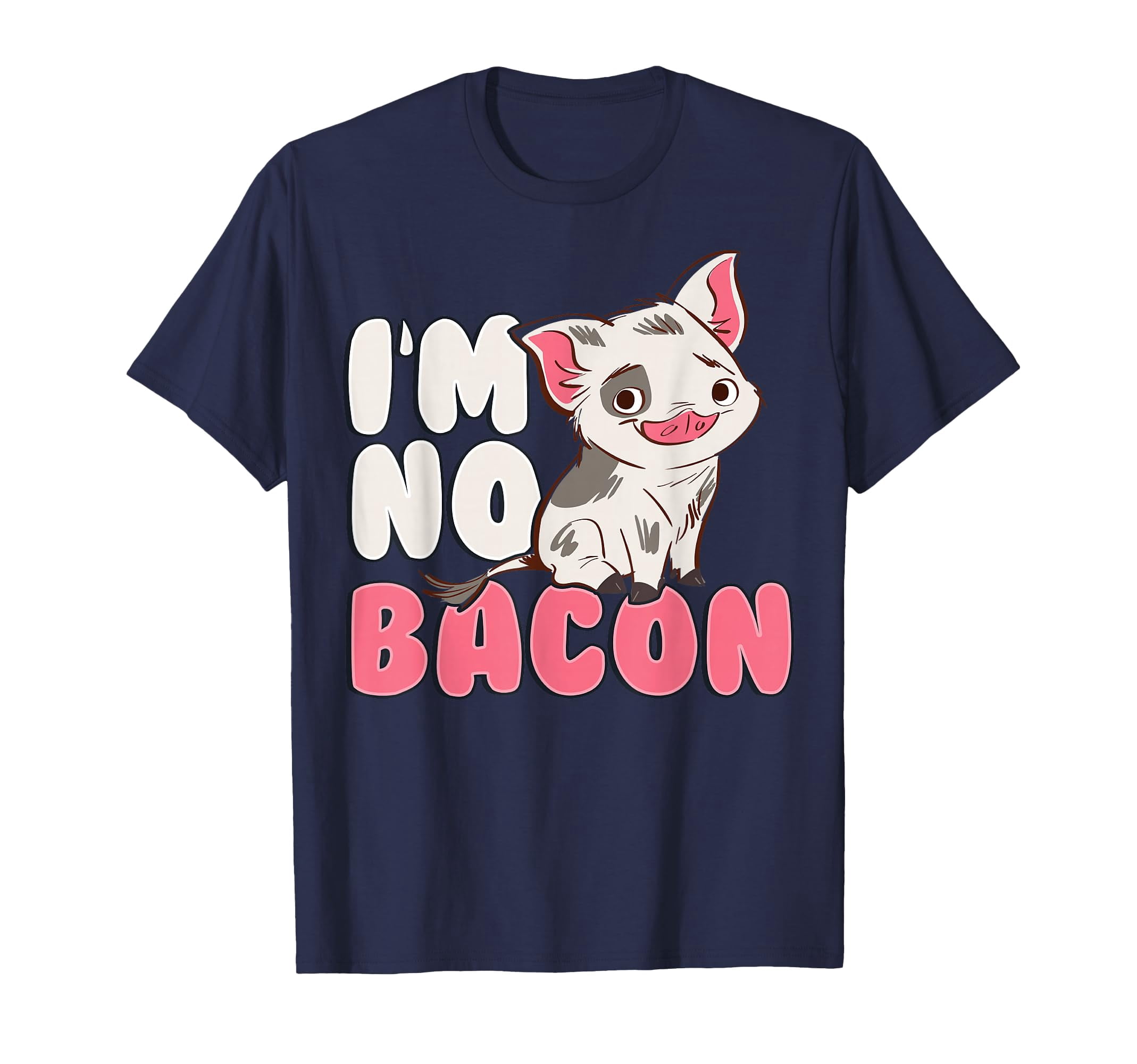 Cute Animated Pig Graphic T-Shirt with Funny "I'm No Bacon" Quote for ...