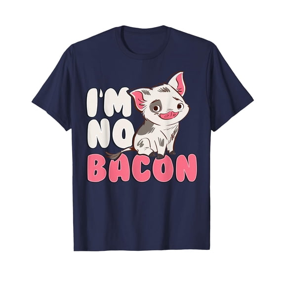 Cute Animated Pig Graphic T-Shirt with Funny "I'm No Bacon" Quote for ...