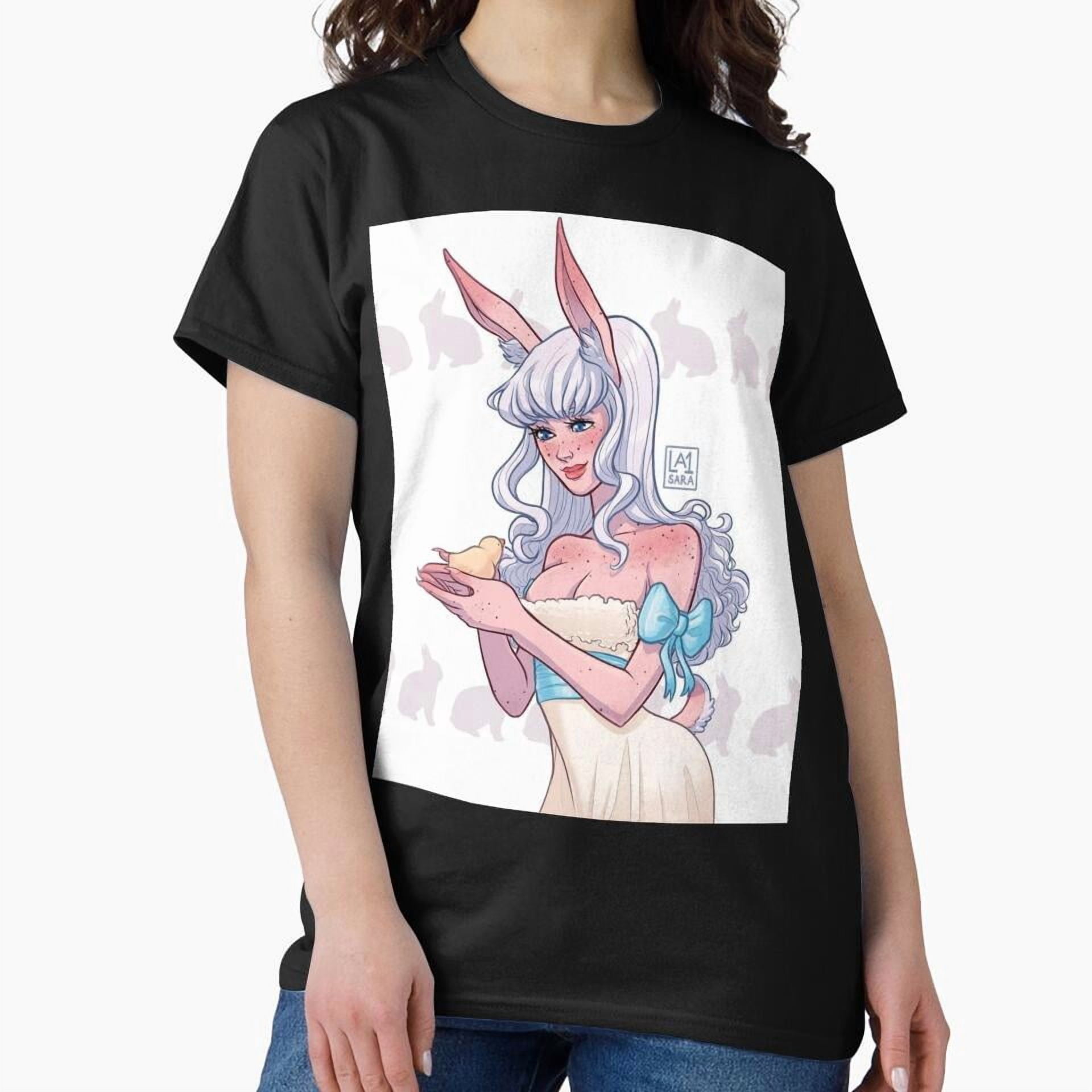 Cute Anime Bunny Girl Holding Chick Easter Spring Kawaii T-Shirt | LA ...