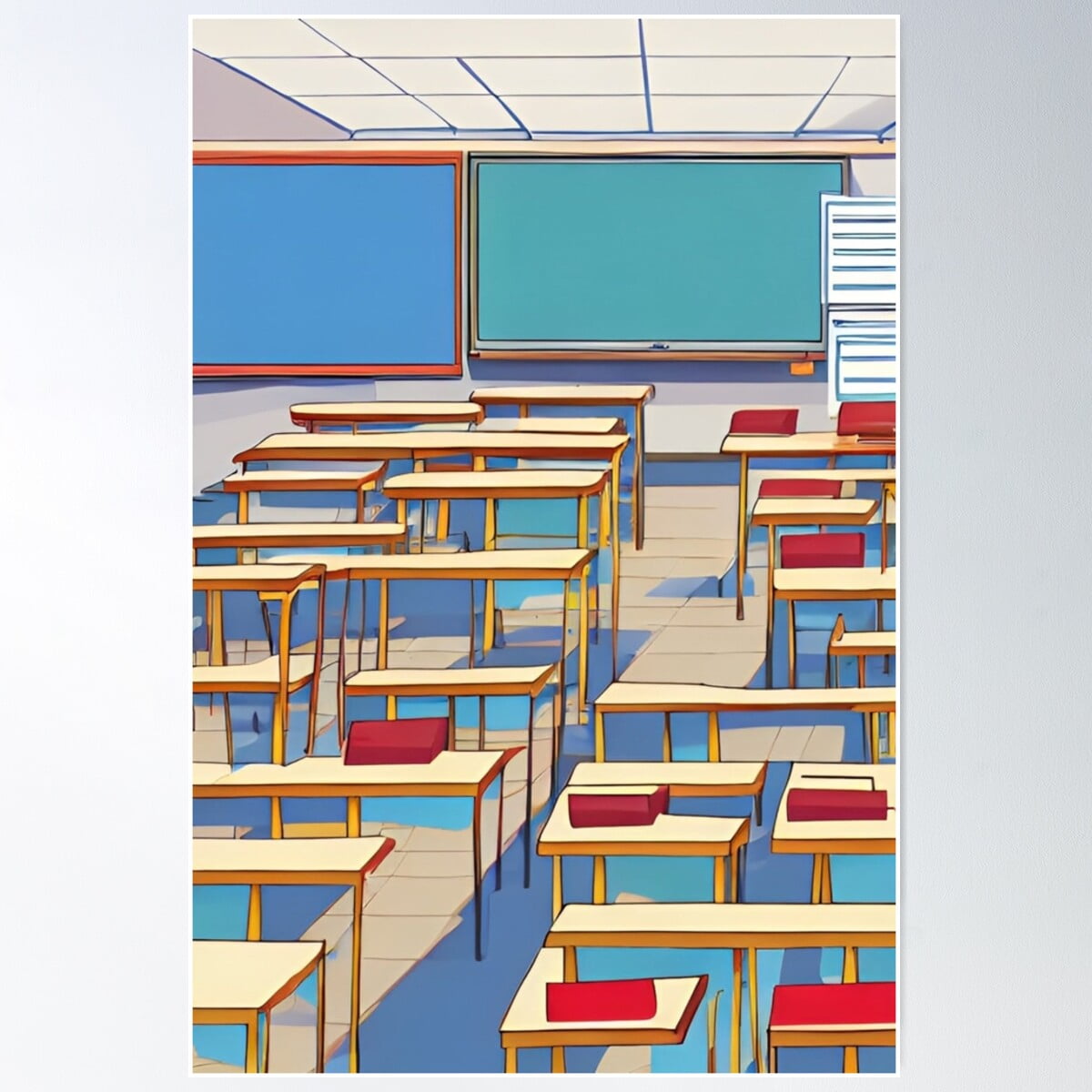 Cute Anime Classroom Aesthetic Background, Kawaii Poster Wall Art ...