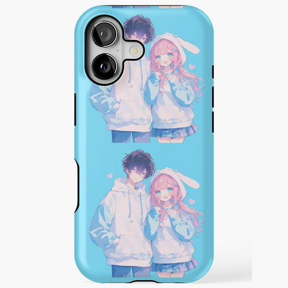 Cute Anime Couple Bunny Art iPhone Case 17 to 11 Pro Max - Walmart.com
