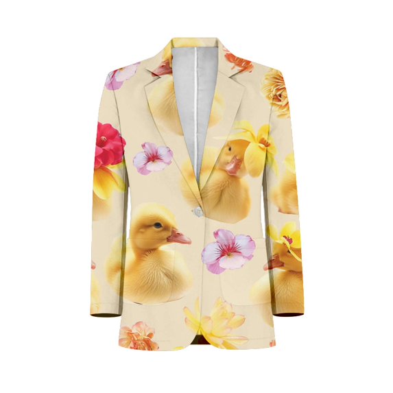 Cute Anime Duck With Flower Customized Men's Suits full man Shawl ...