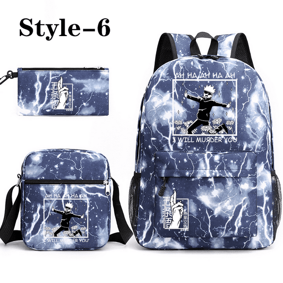 Cute Anime Satoru Gojo Pattern Backpack New Anime Satoru Gojo 3-Piece ...