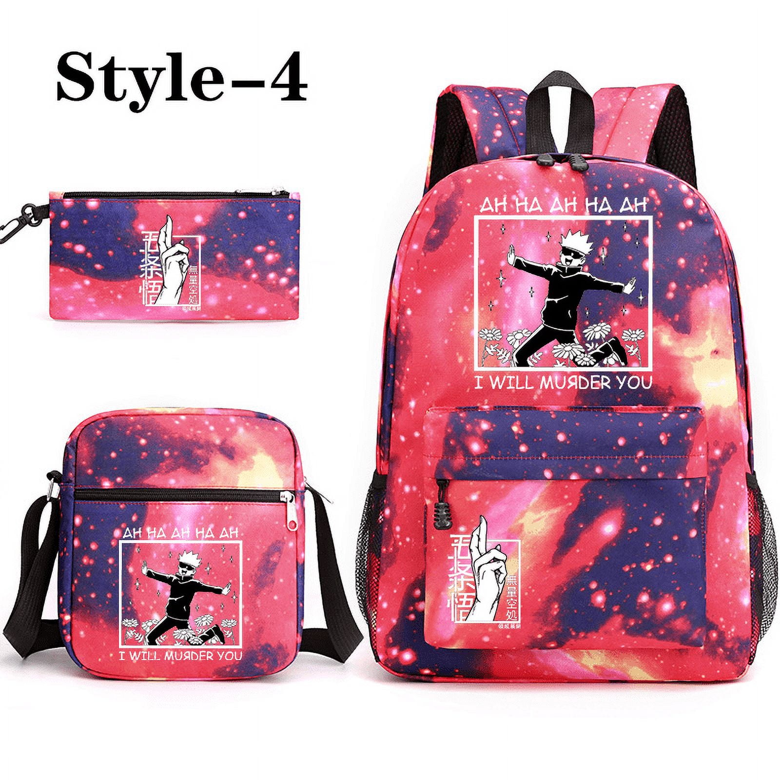 Cute Anime Satoru Gojo Pattern Backpack New Anime Satoru Gojo 3-Piece ...