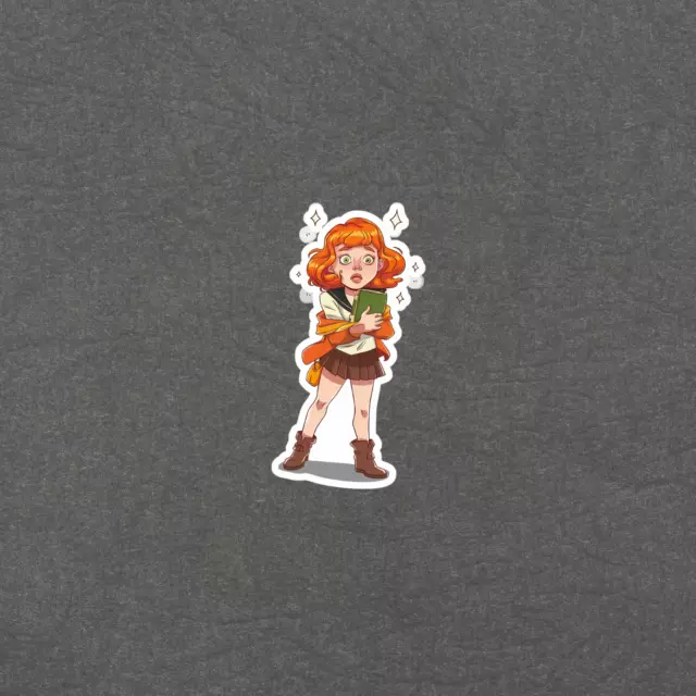 Cute Anime School Girl Sticker - Kawaii Redhead Student Shiningphone ...
