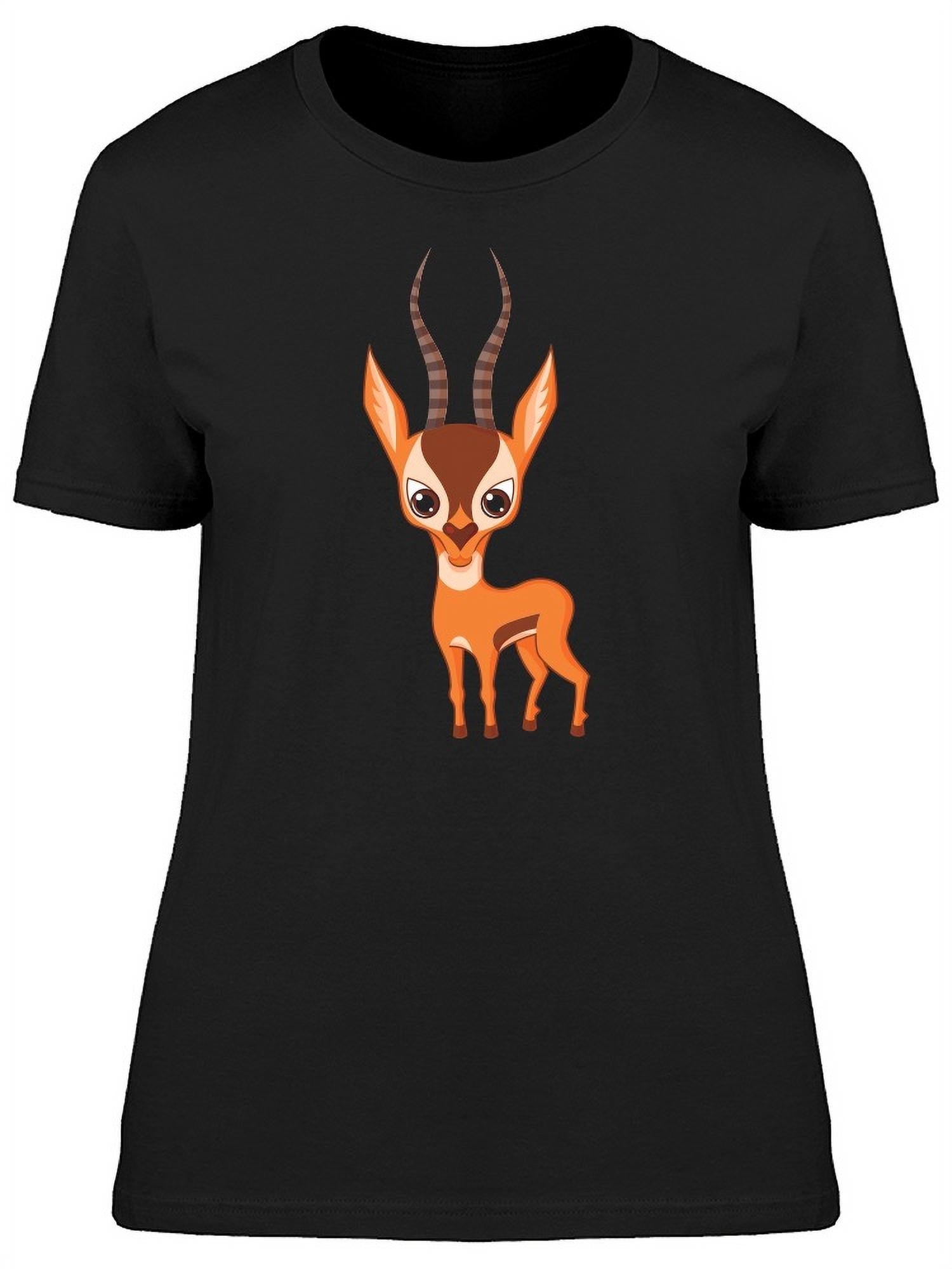 Cute Antelope Cartoon T-Shirt Women -Image by Shutterstock, Female ...