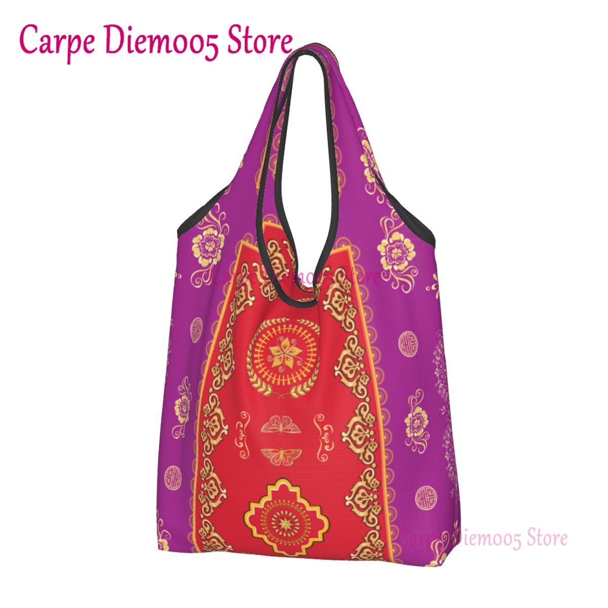 Cute Antique Persian Carpet Shopping Tote Bags Portable Bohemian Rug ...
