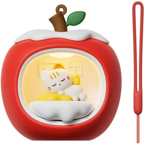 Cute Apple House Rechargeable Small Night Light, Safe PVC and ABS ...