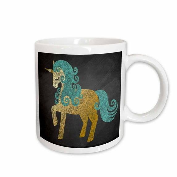 Cute Aqua and Yellow Unicorn Design 15oz Mug mug-309403-2 - Walmart.com