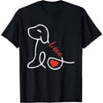 Cute Artistic Love Dog Line Art T-Shirt Ideal Valentines Day Gift for ...
