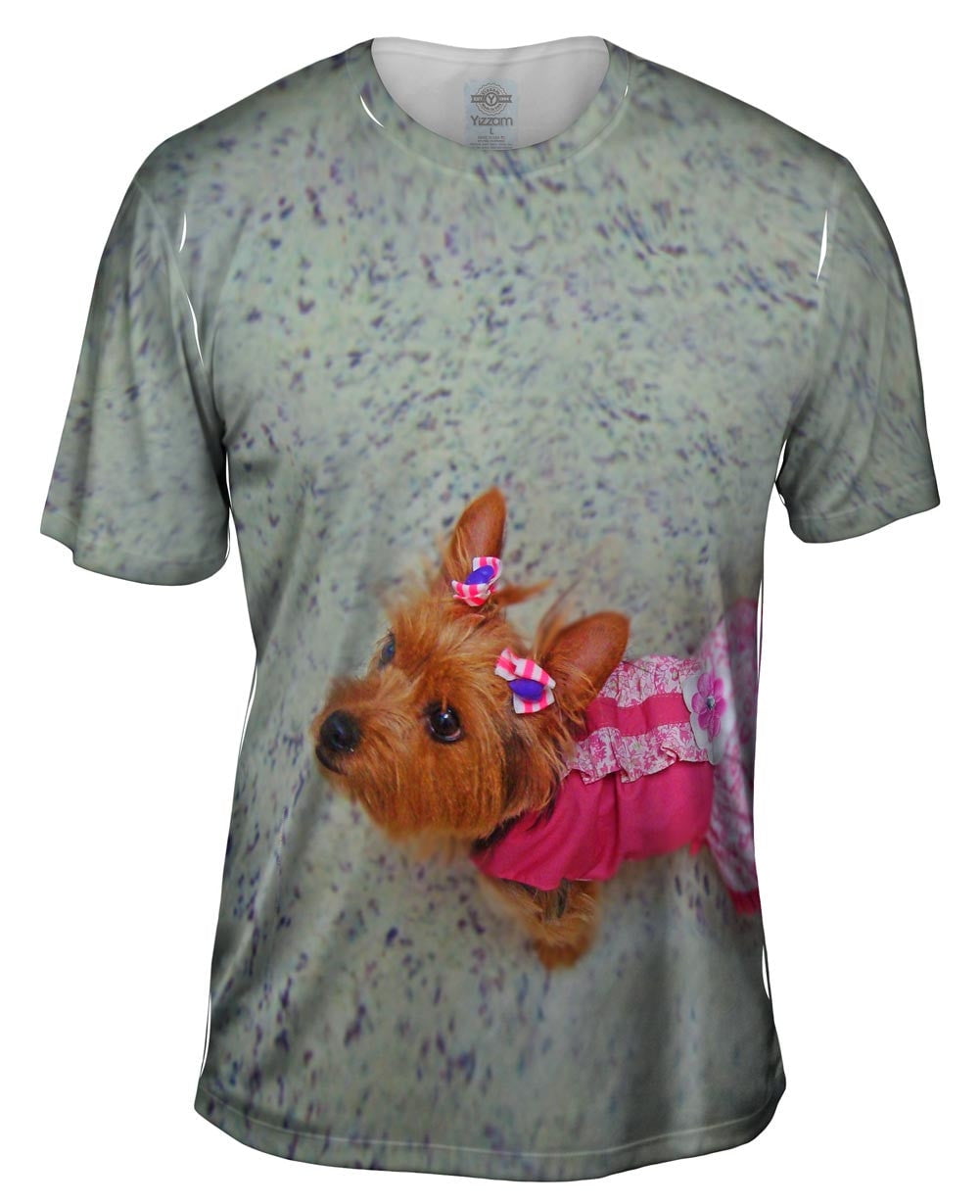 Cute As A Button Yorkie Mens T-Shirt All Over Print - Walmart.com