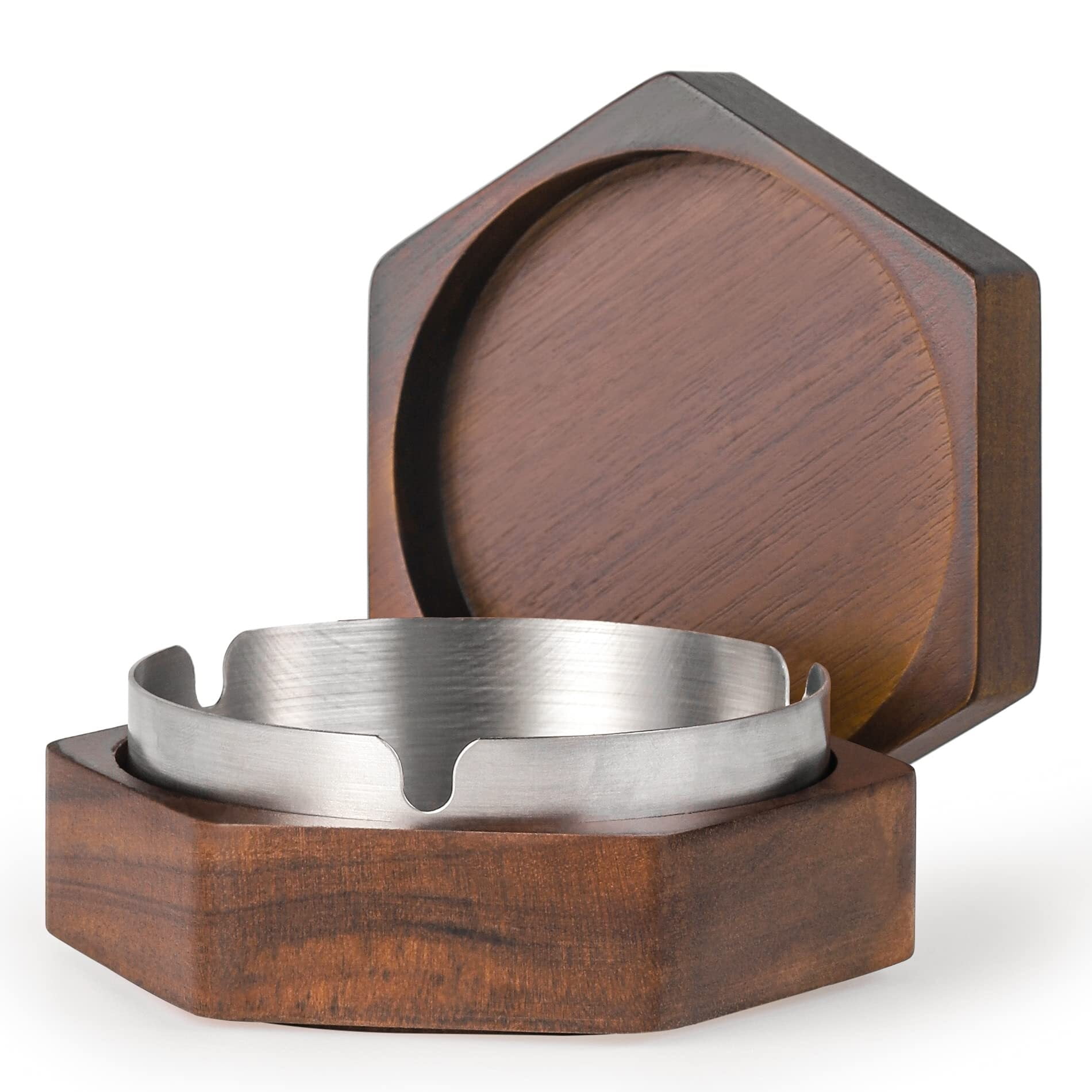 Cute Ashtrays for Cigarettes Outdoor Hexagonal Ash Tray with Stainless ...