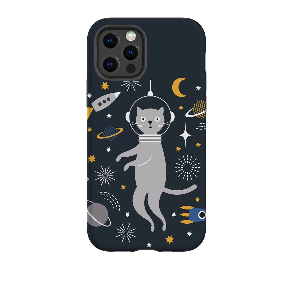 Cute Astro-Cat Cartoon Galaxy Space Phone Case for iPhone 11 12 13 14 ...
