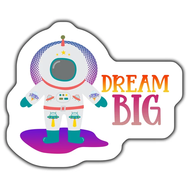 Cute Astronaut Sticker, Dream Big Space Decal, Outer Space Decor ...