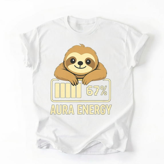 Cute Aura Energy at 67 Funny Six Seven Meme Gen Alpha Slang T-Shirt ...