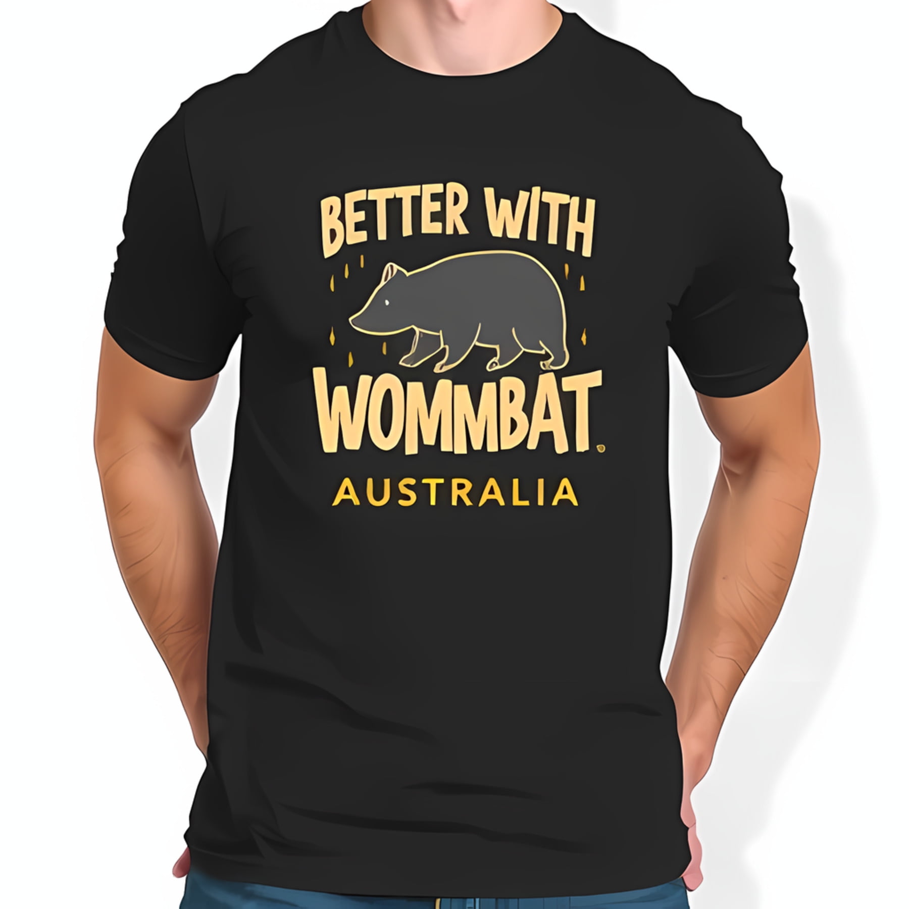 Cute Australian Wombat Graphic Tee - 'Better with Wombat' Fun Cotton ...