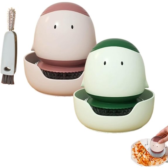 Cute Automatic Press Pot Brush,Automatic Cleaning Brush with Soap ...
