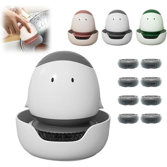 Cute Automatic Press Pot Brush, Automatic Cleaning Brush with Soap ...
