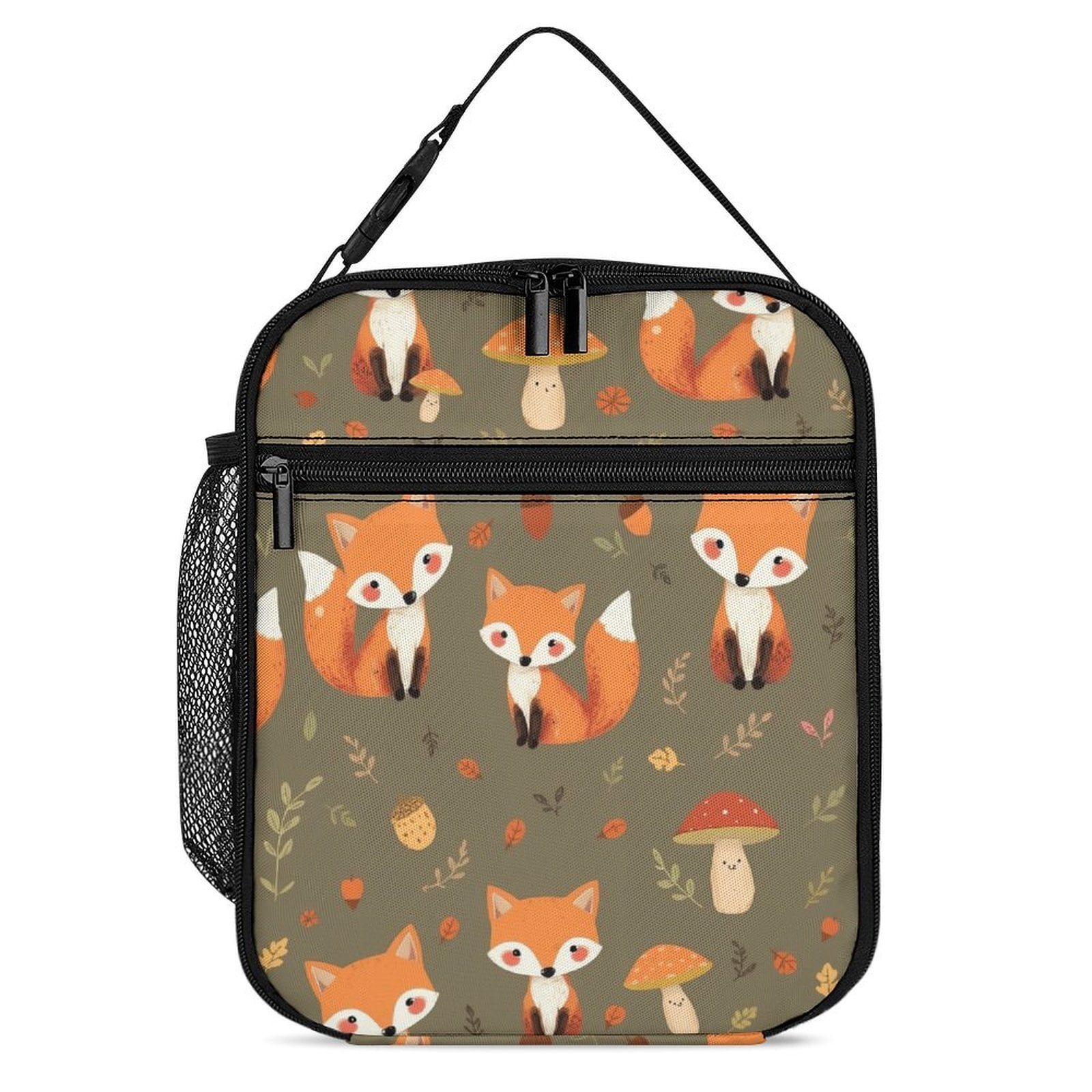 Cute Autumn Foxes Lunch Bags Cooler Bag Reusable Lunch Container Large ...
