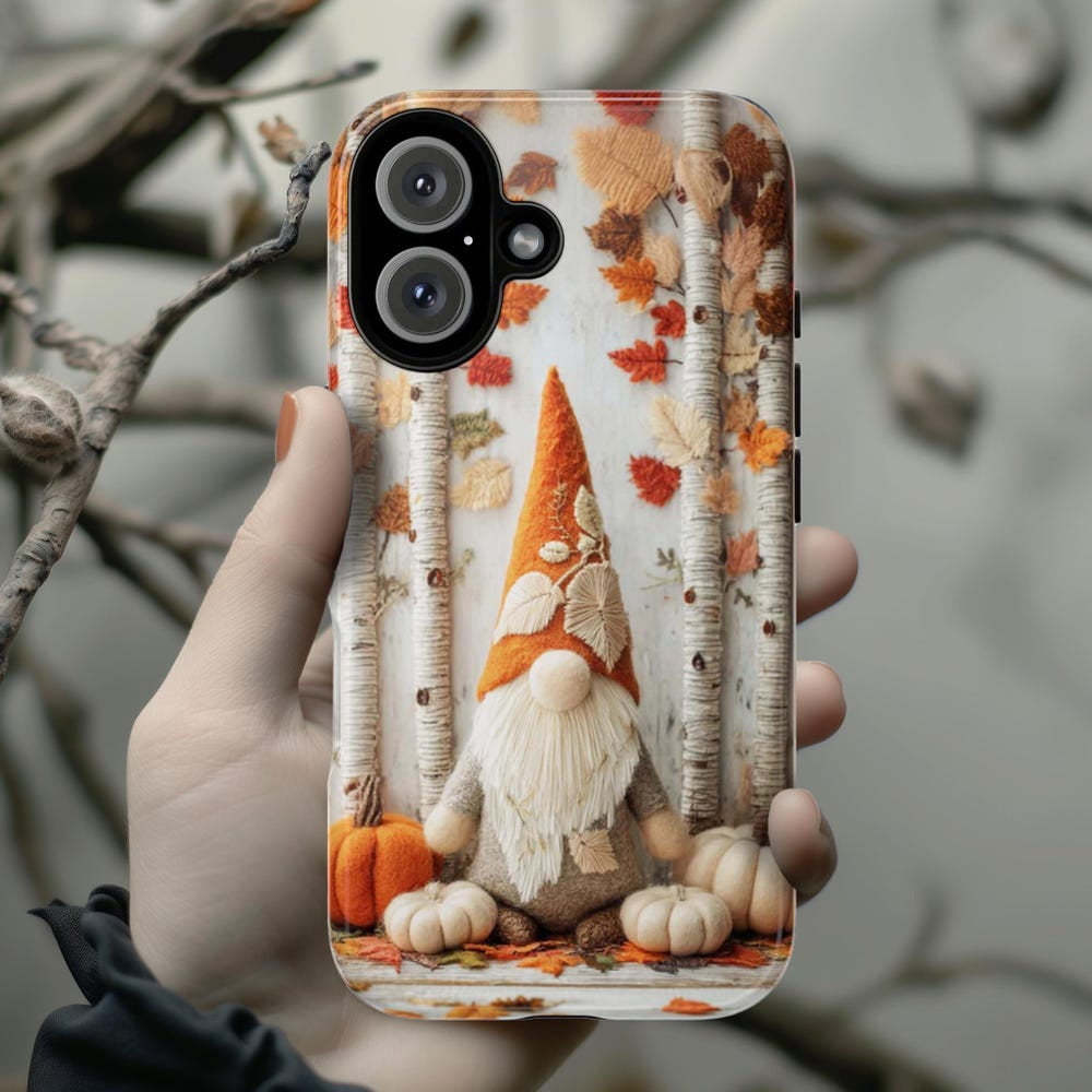 Cute Autumn Gnome Forest Birch Trees Pumpkins Phone Case with iPhone 17 to 11 Pro Max - Walmart.com