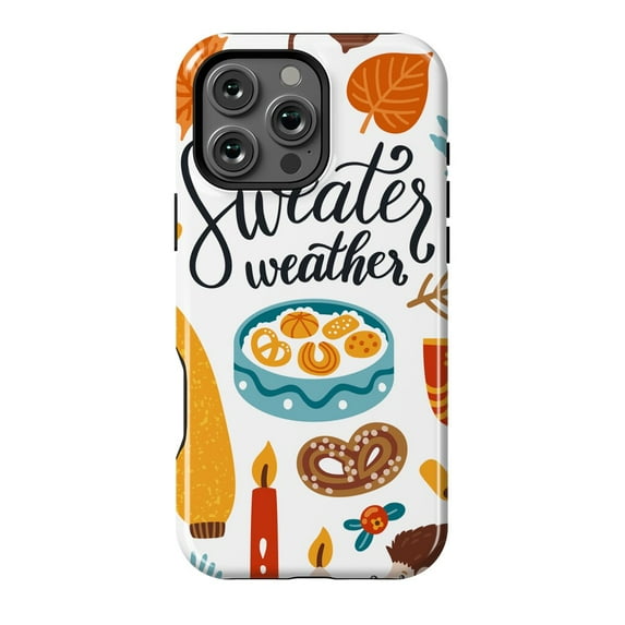 Cute Autumn Icons Pattern Phone Case for iPhone 11 12 13 14 15 16 Pro ...