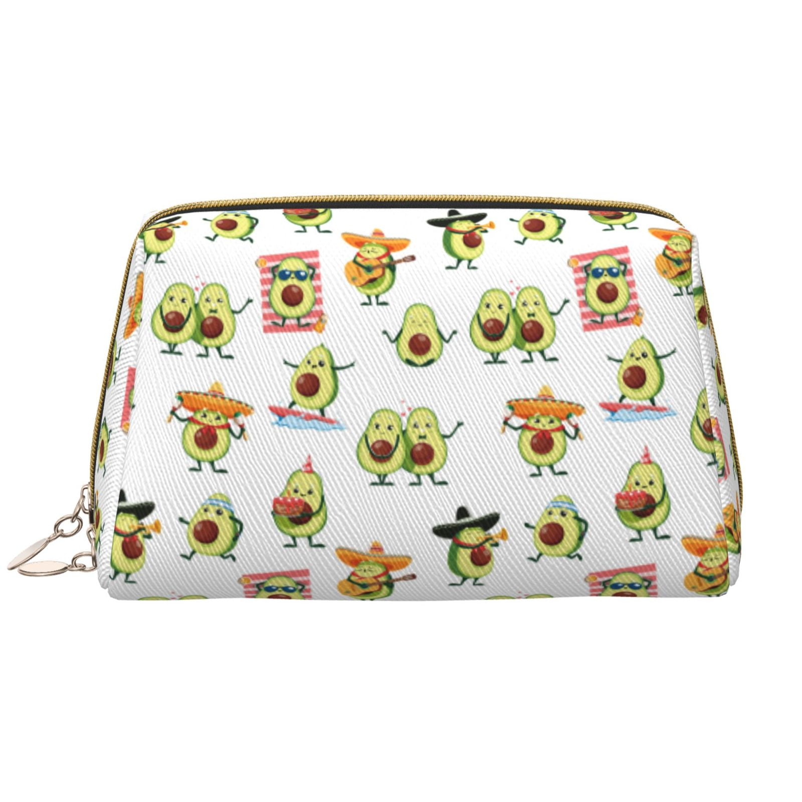 Cute Avocado Guitar Cake Makeup Bag, Large Capacity Cosmetic Bag ...