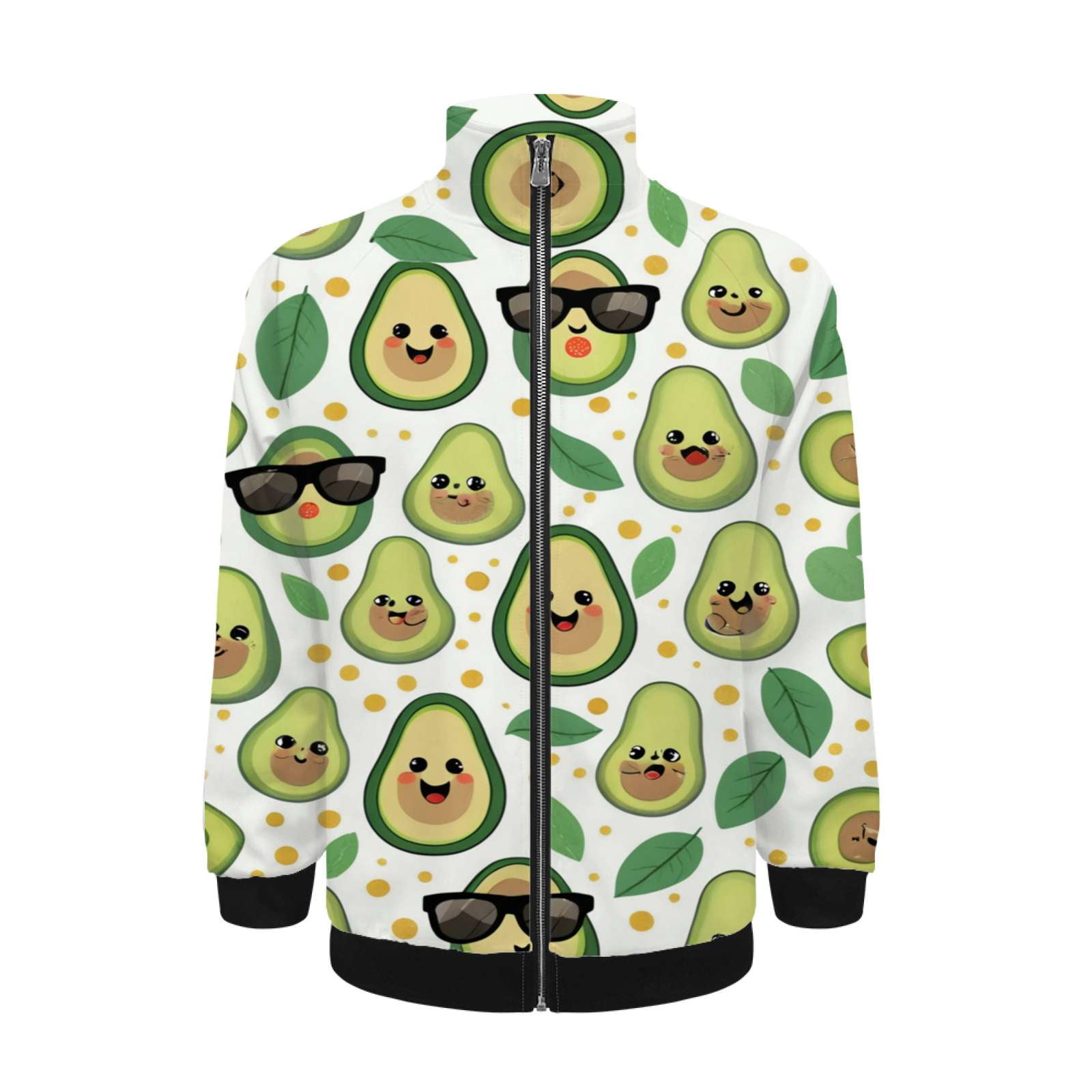 Cute Avocado Pattern Print Jacket Men's Street Cool Long Sleeves Coat ...