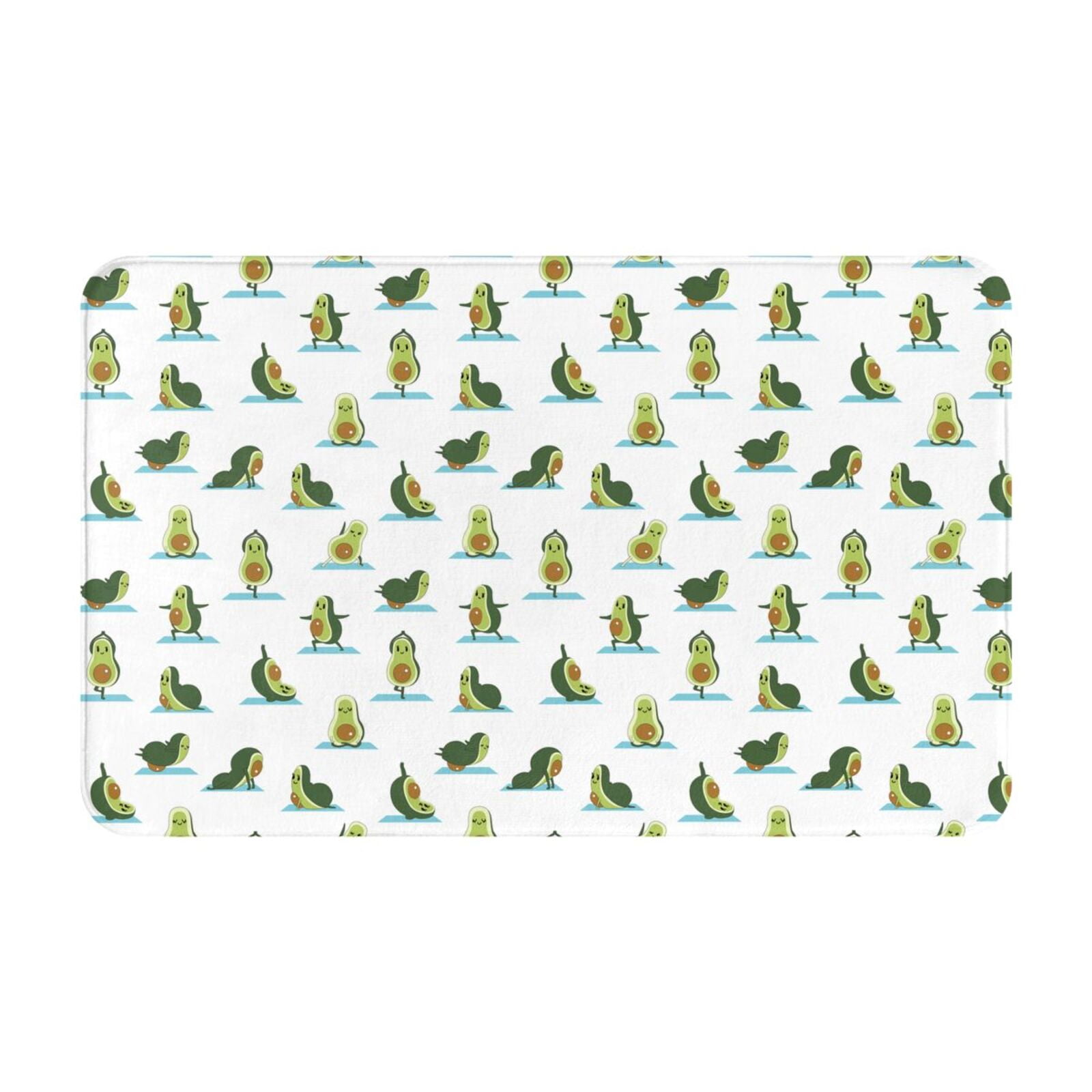 Cute Avocado Yoga Outdoor Indoor Door Mat, Non Slip Bath Mat, Absorbent ...