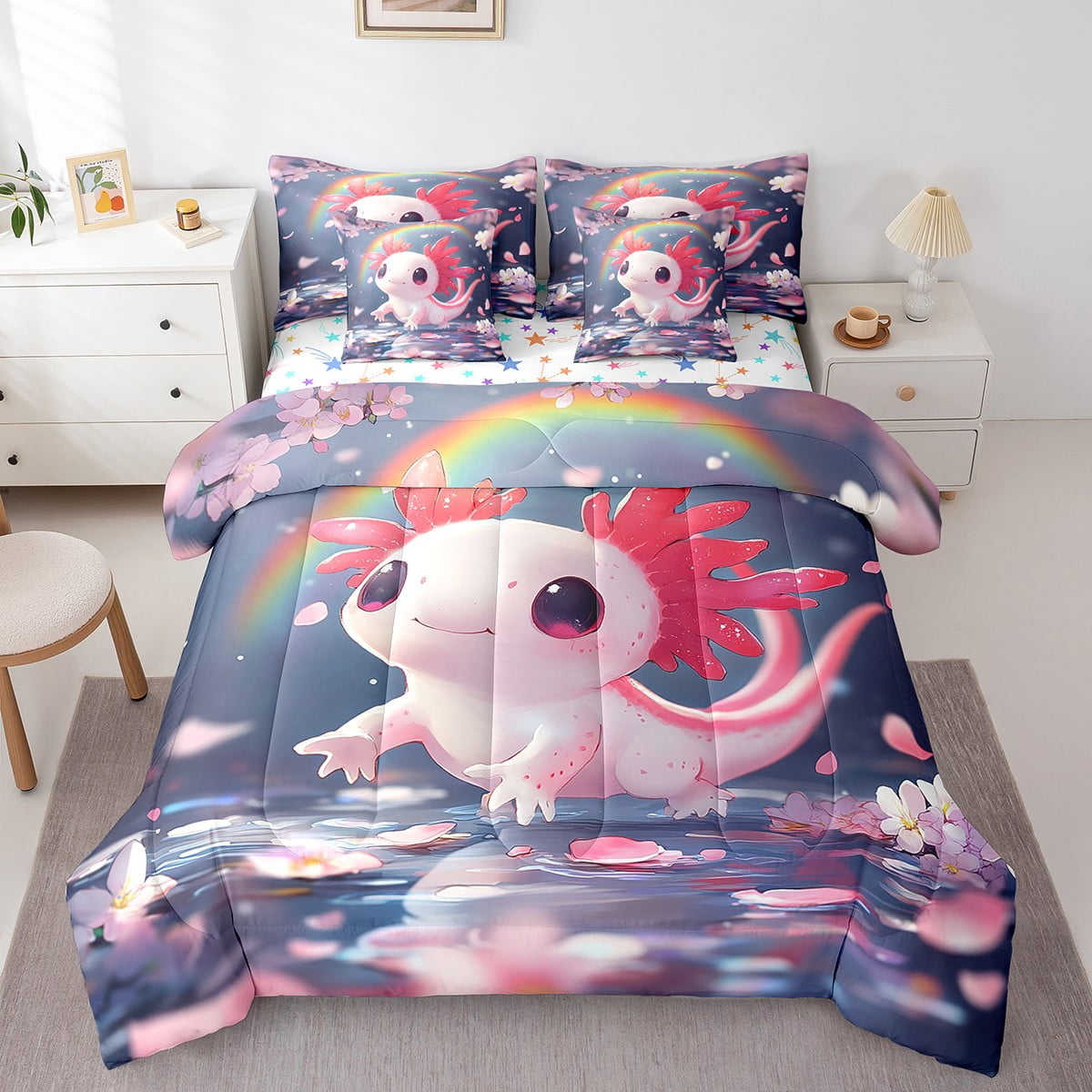 Single Halloween Bedding Girls Axolotl Bedding Set For Girls Boys ...