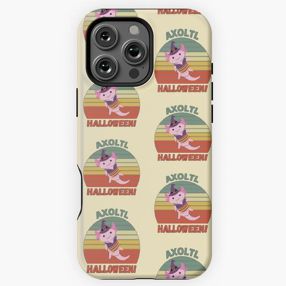 Cute Axolotl Halloween Costume Phone Case for iPhone 16 15 14 13 12 11 ...