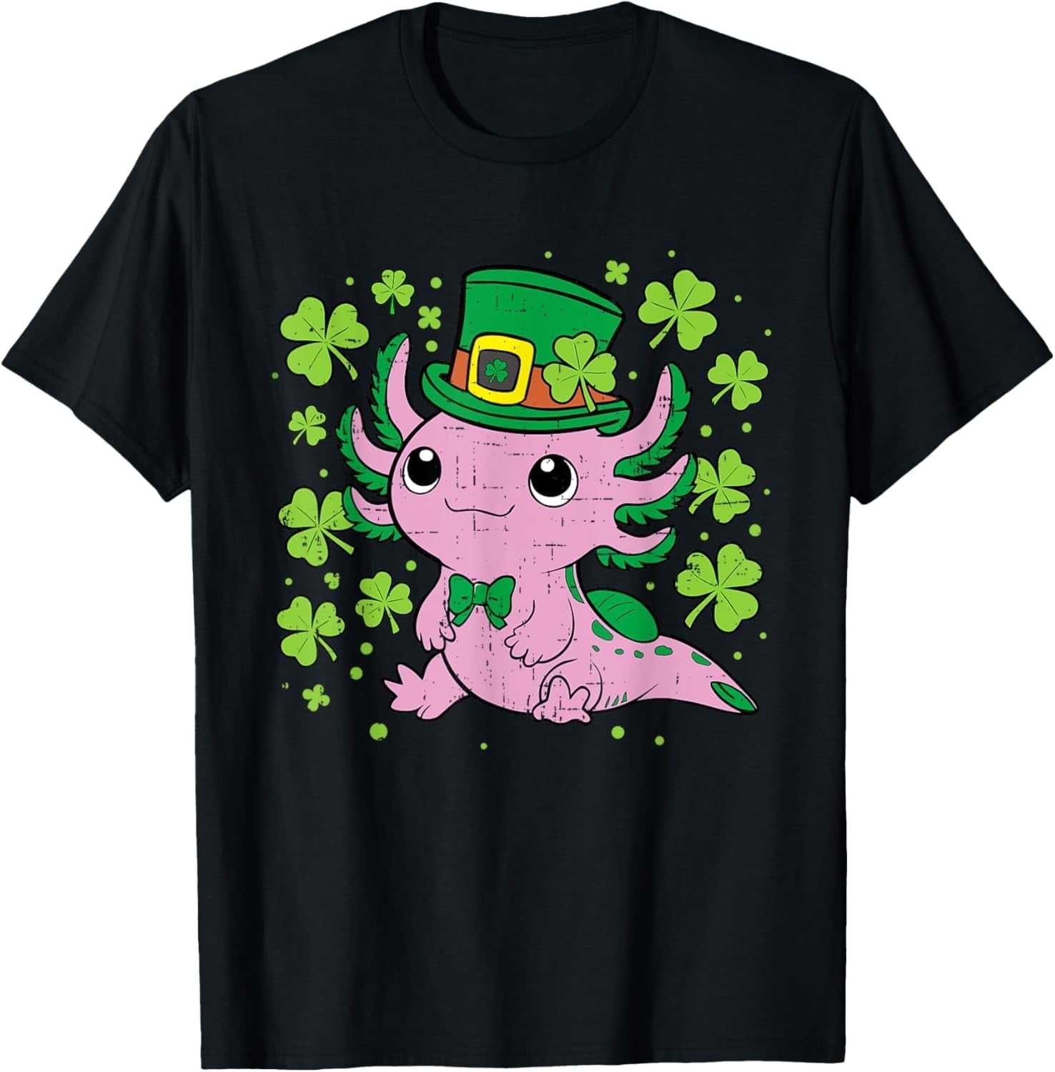 Cute Axolotl Kawaii Leprechaun St Patricks Day Saint Pattys T-Shirt ...