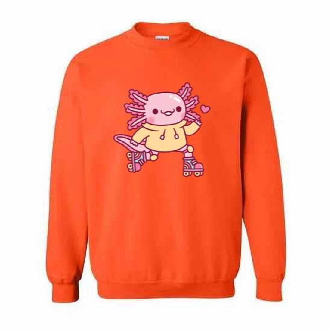 Cute Axolotl Loves Roller Skating Funny Animal Sport Unisex Sweatshirt ...