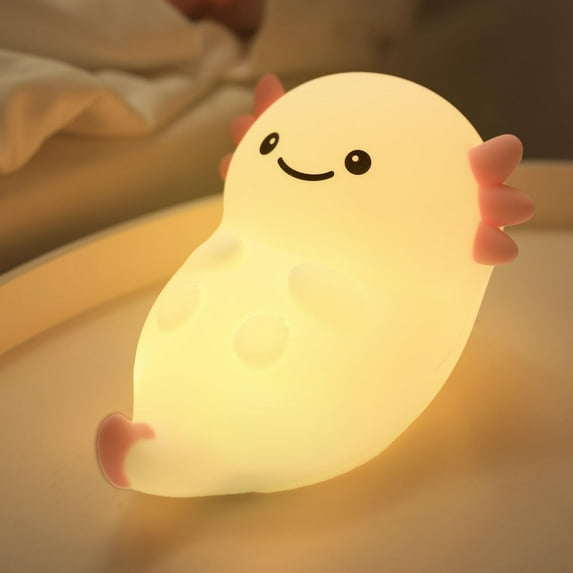Cute Axolotl Night Light, Dimmable Lamps, Squishy Timer Touch Control ...