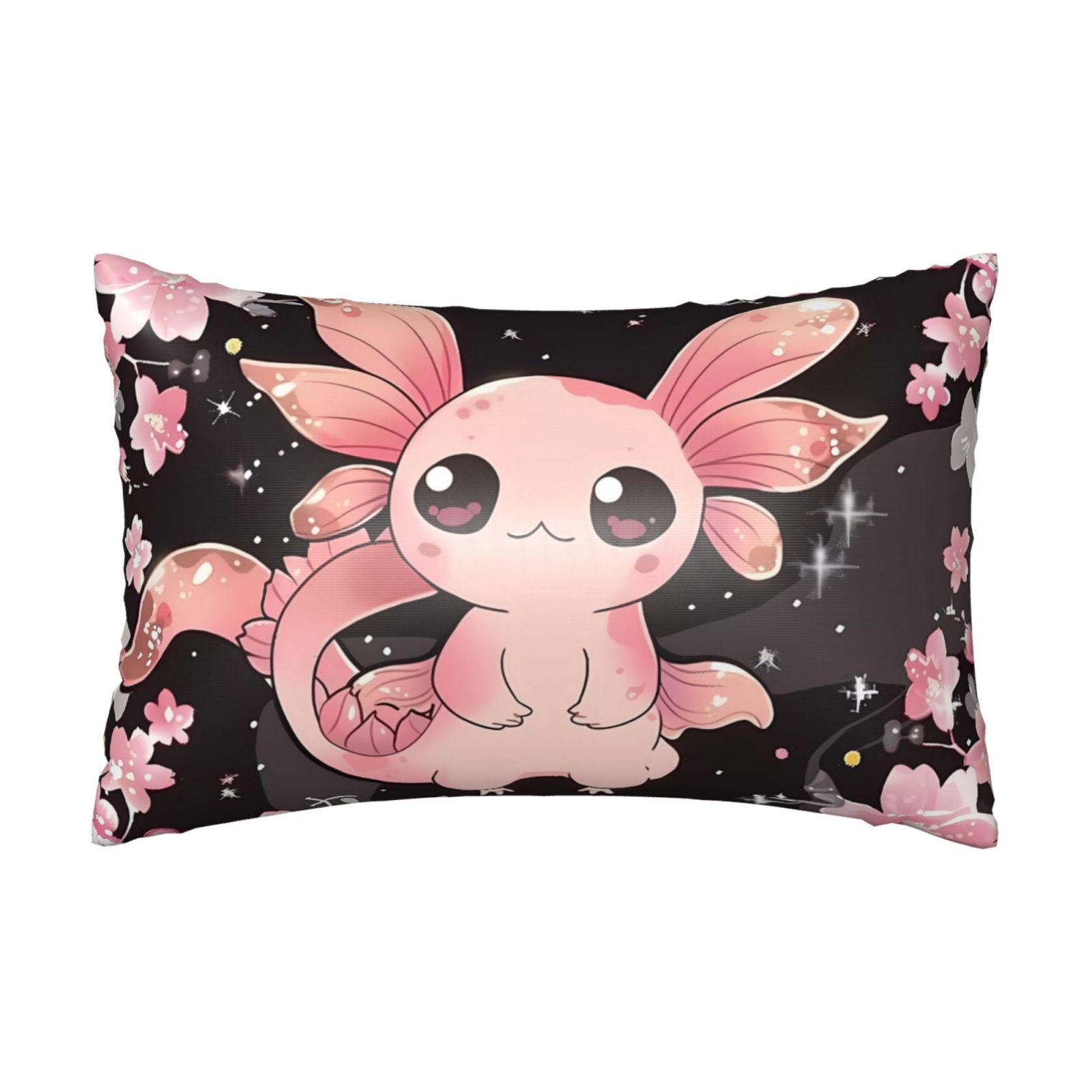 Cute Axolotl Sakura Blossoms B Satin Pillowcase for Hair and Skin ...