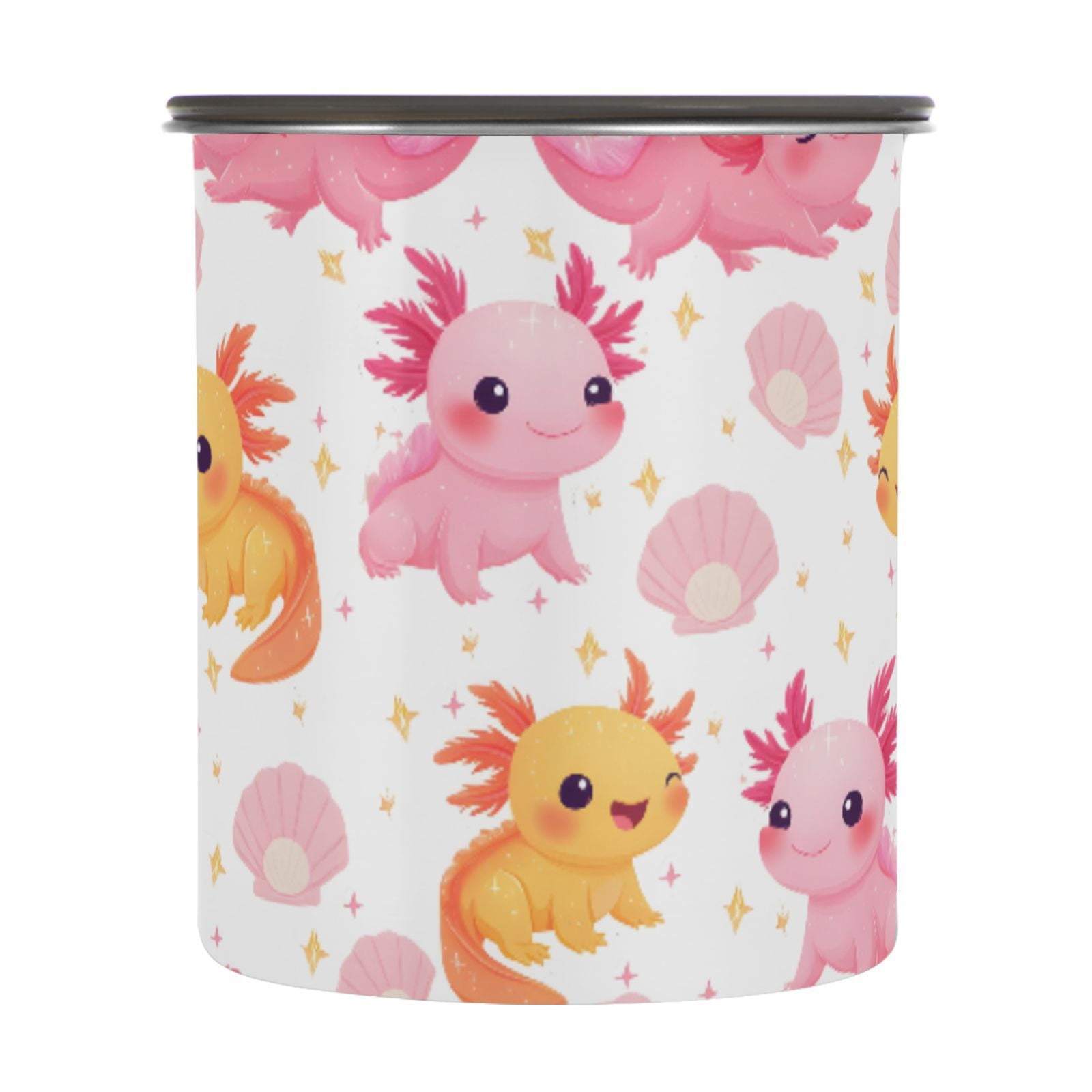 Cute Axolotl Salamander Shell Airtight Coffee Bean Canister 30oz Food ...