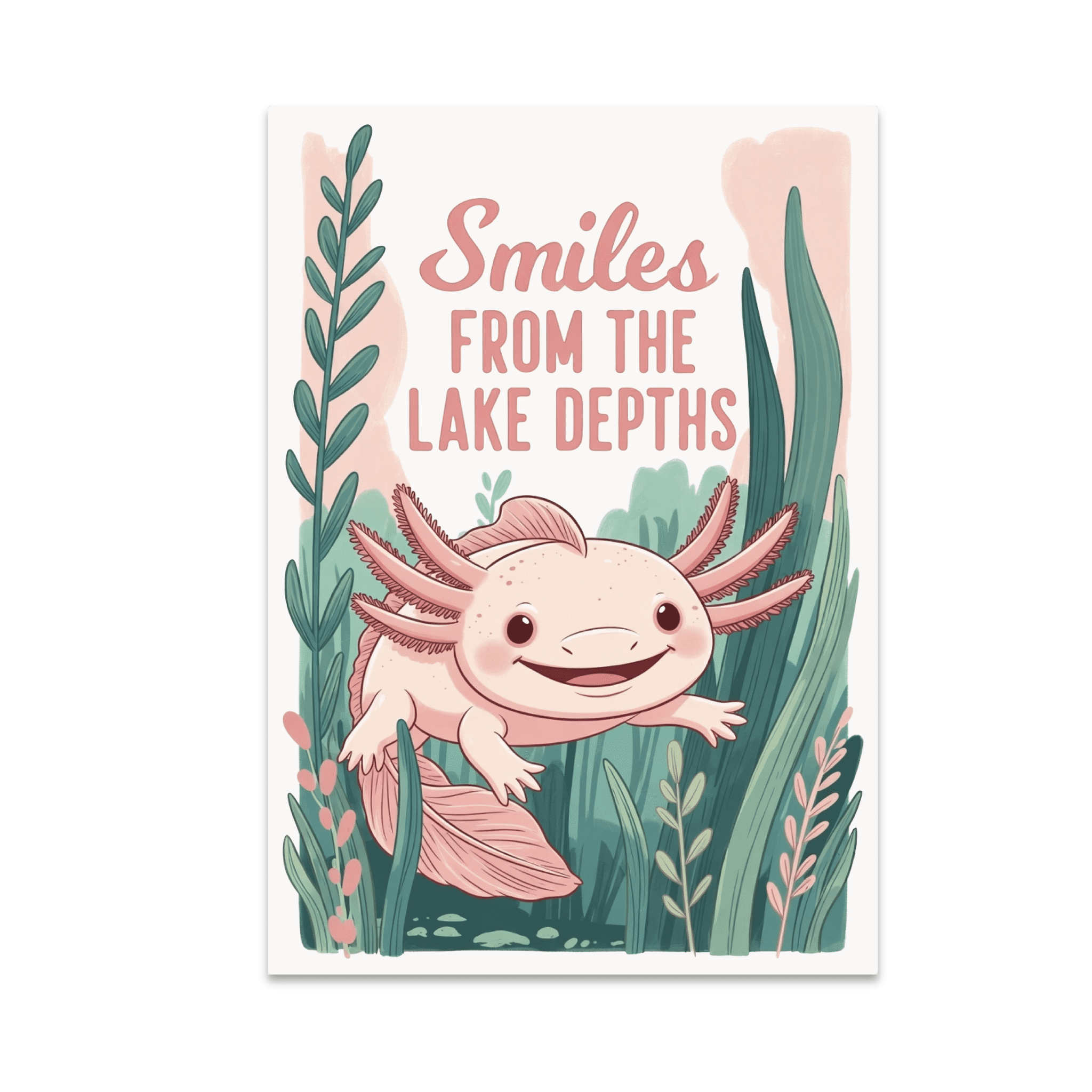 Cute Axolotl Wall Art - Aquatic Decor Enthusiast - 13x19 Poster Print ...
