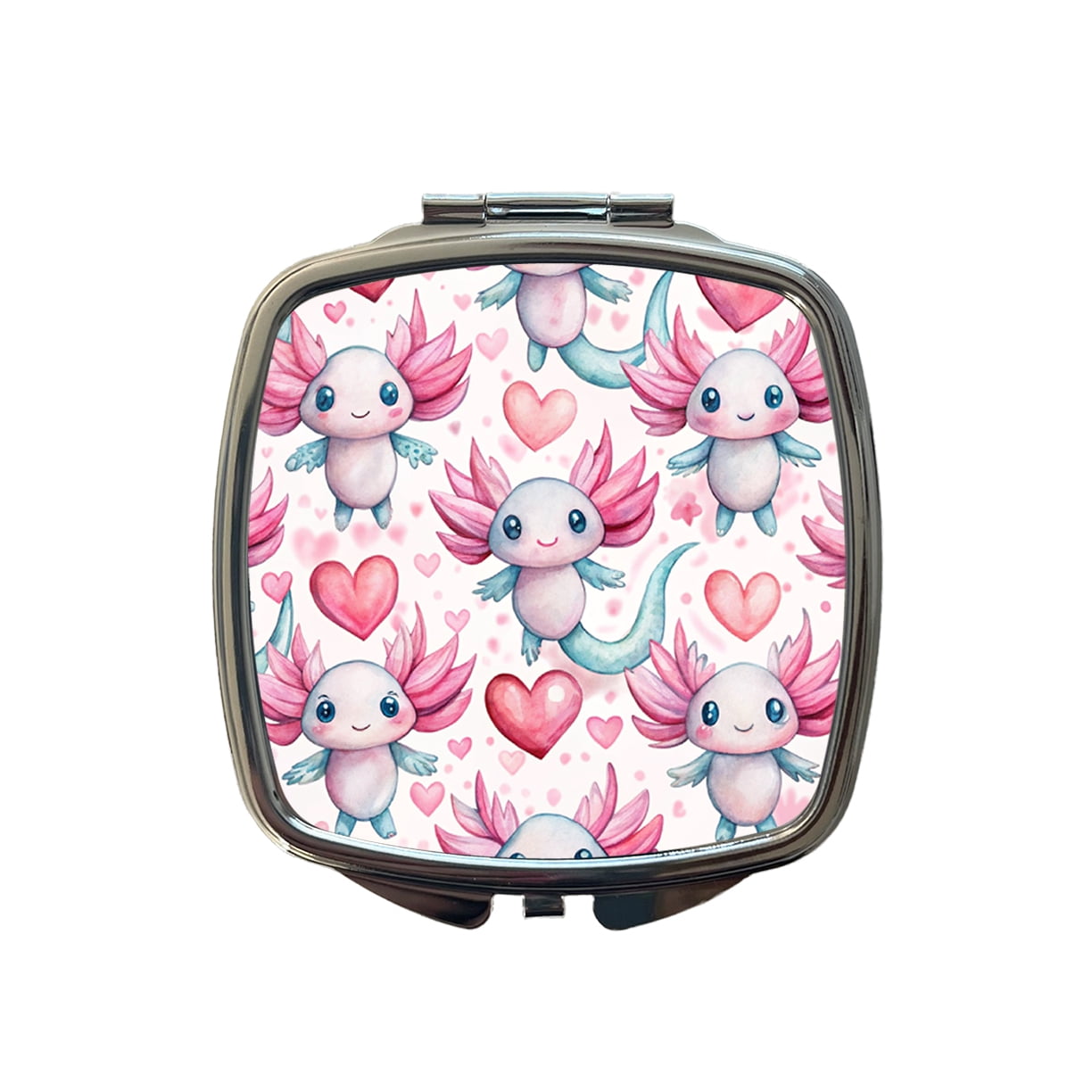 Cute Axolotls Hearts Watercolor Travel Makeup Handbag Purse Small ...